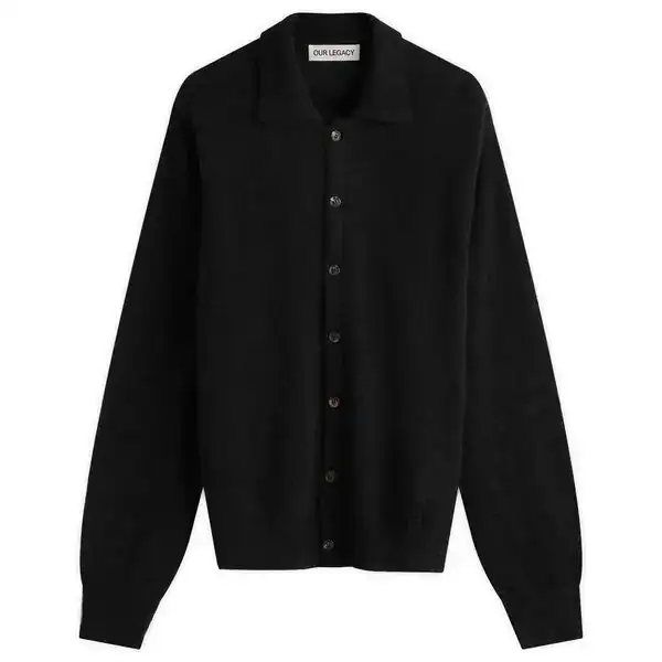 Our Legacy Evening Polo - Black Fuzzy Alpaca | Editorialist